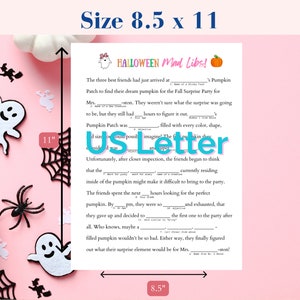 Mad Libs Halloween Game Printable for Elementary and Middle School Kids ...