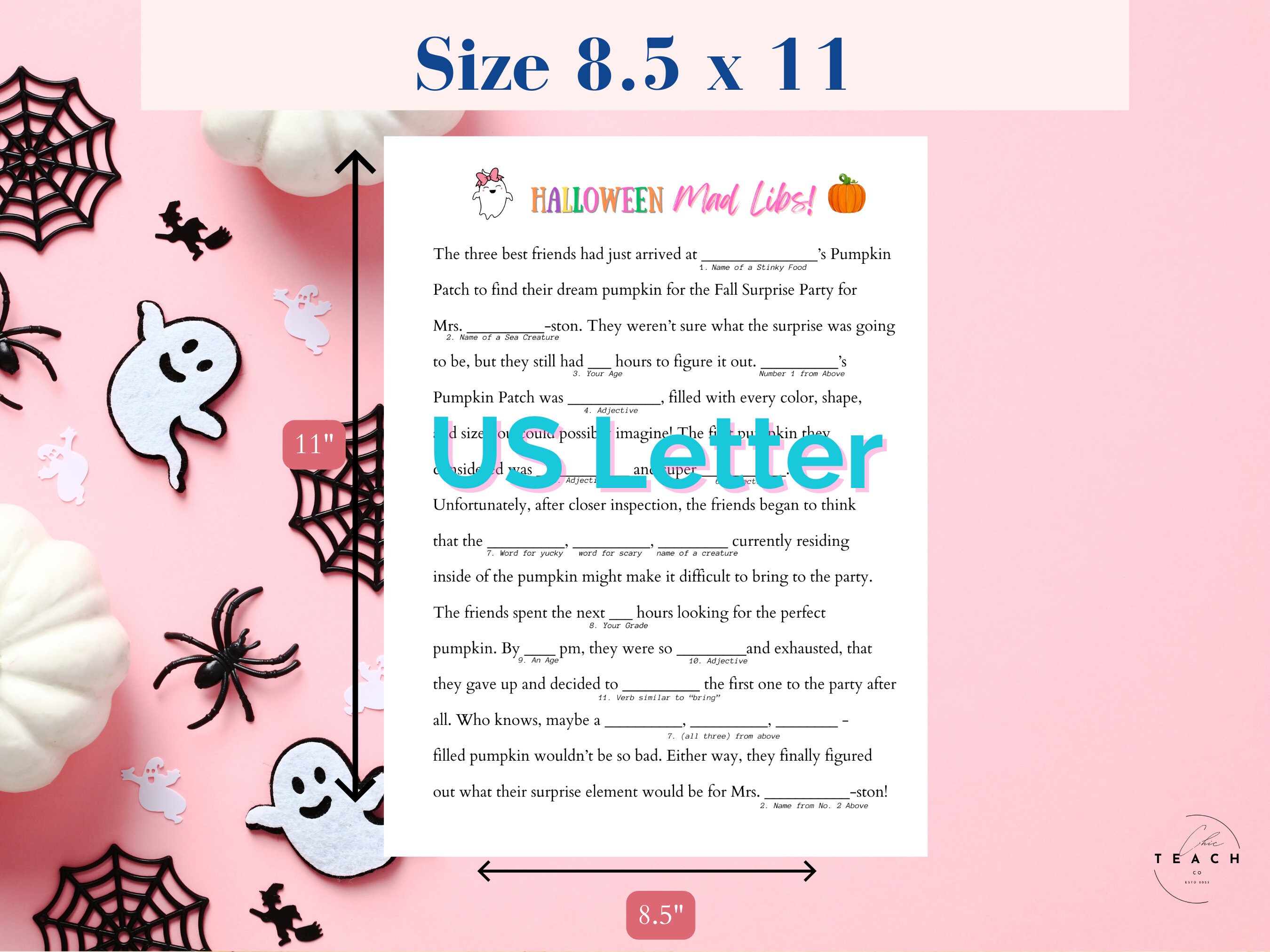 Mad Libs Halloween Game Printable for Elementary and Middle School Kids ...