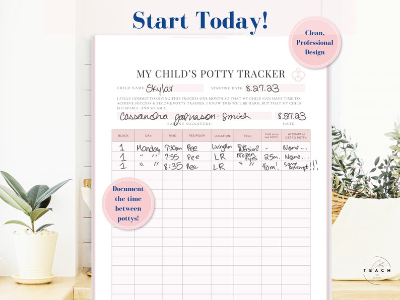 Printable Potty Training Tracker and Chart for Boys or Girls - Etsy