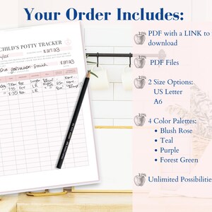 Potty Training Tracker Printable Girl Potty Training Boy Potty Training ...