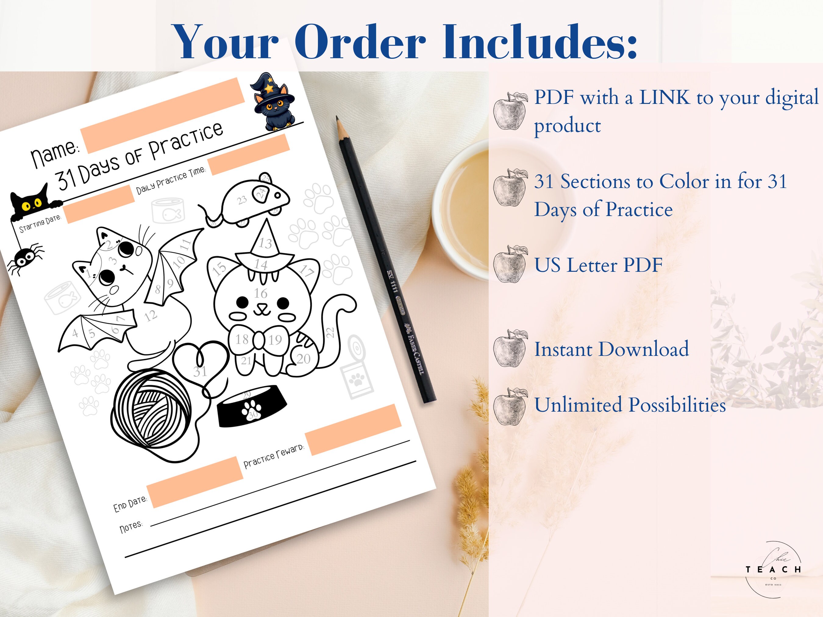 Digital Practice Chart for Kids Printable Practice Challenge - Etsy