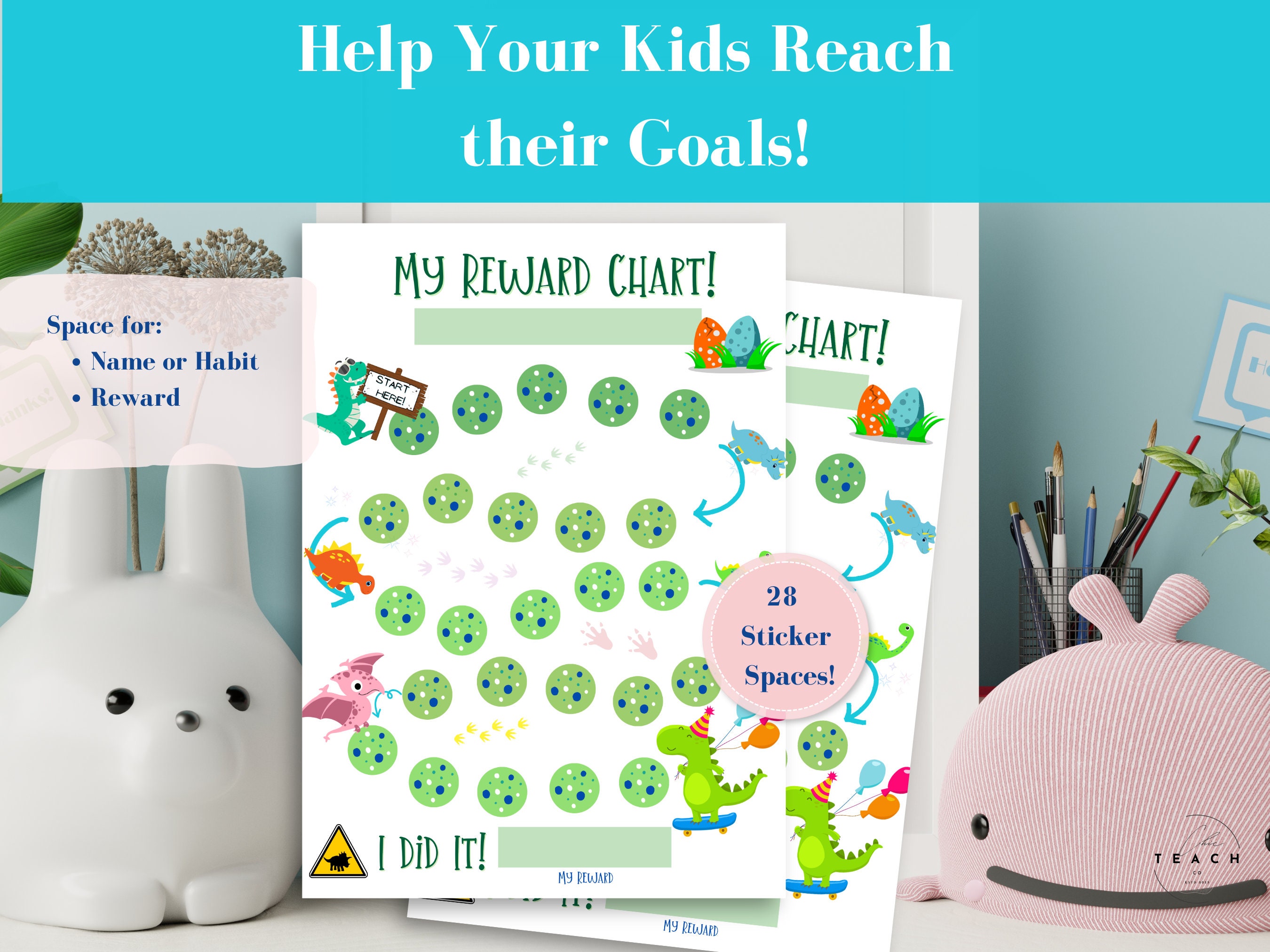 Dinosaur Reward Chart Printable for Kids: Boys or Girls - Etsy