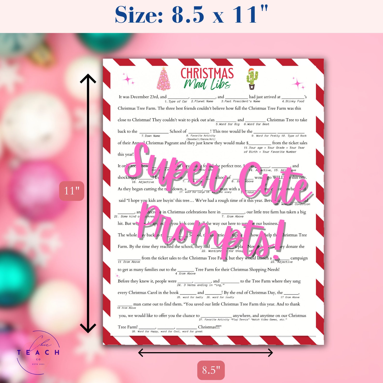 Christmas Mad Lib Kid Christmas Activity Holiday Mad Lib Xmas Game ...