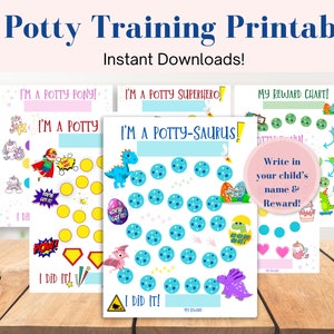 Potty Training Chart Bundle Montessori Potty Chart Boy Printable Girl ...