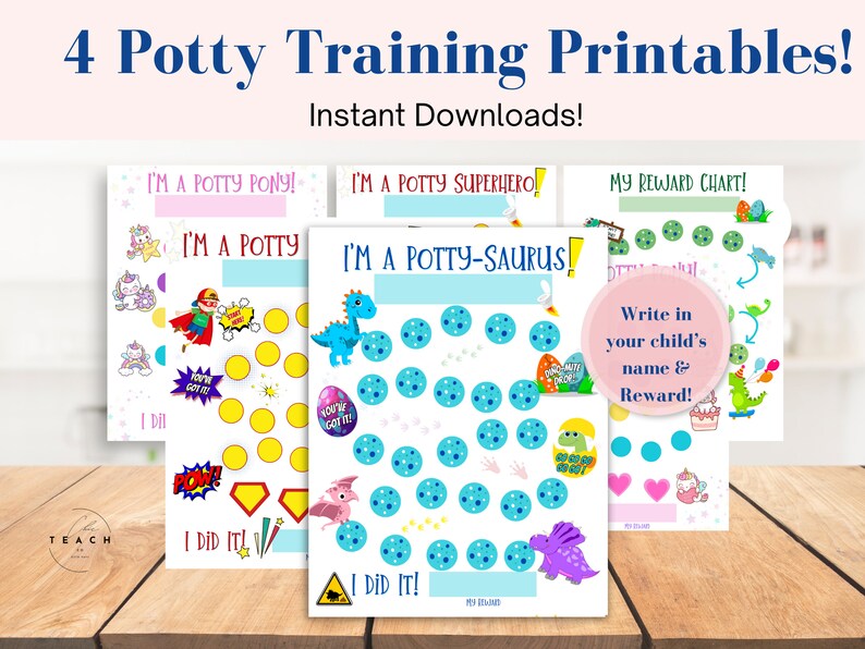 Potty Training Chart Bundle Montessori Potty Chart Boy Printable Girl ...