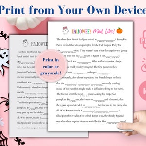 Mad Libs Halloween Game Printable for Elementary and Middle School Kids ...