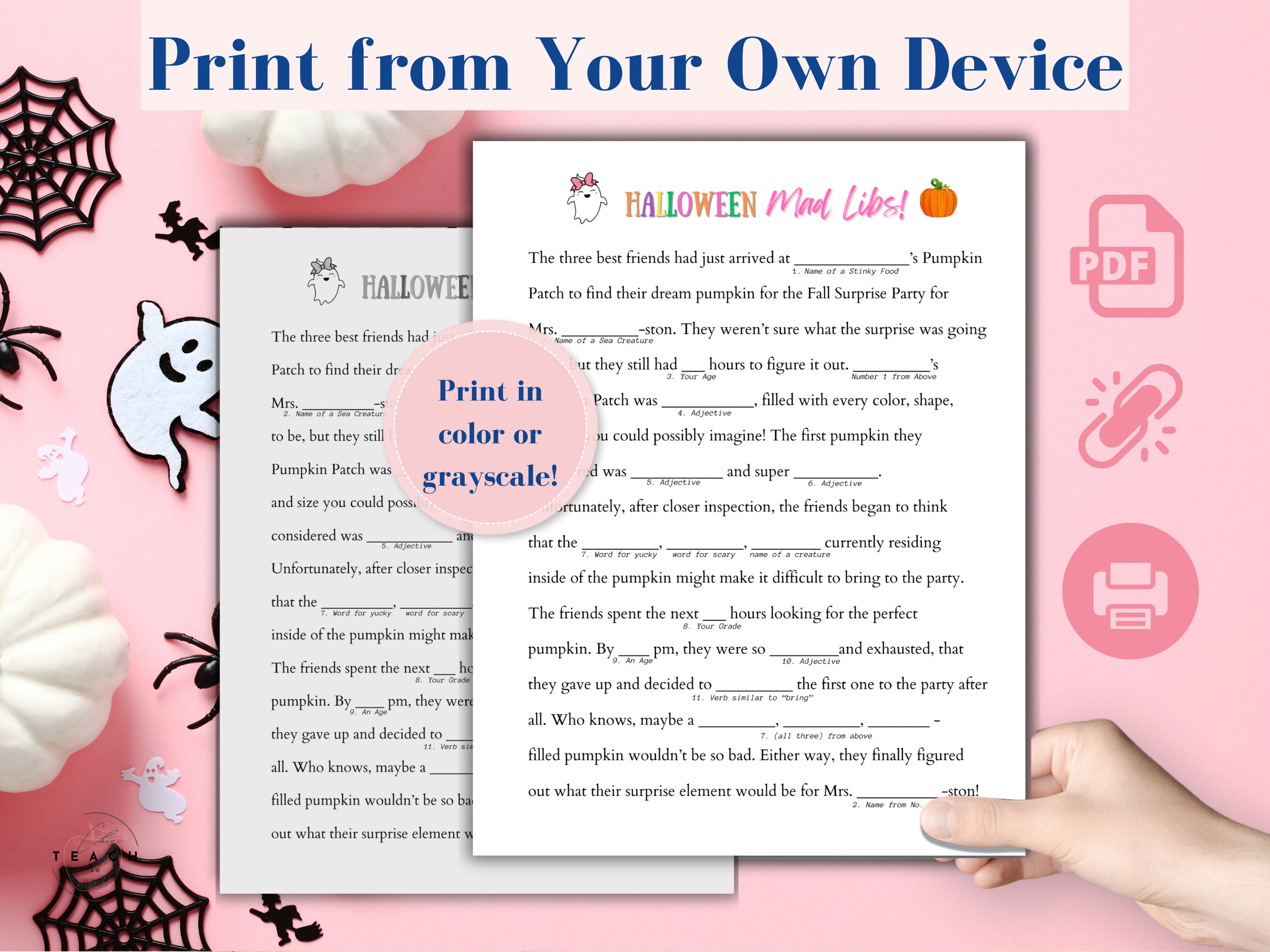 Mad Libs Halloween Game Printable for Elementary and Middle School Kids ...