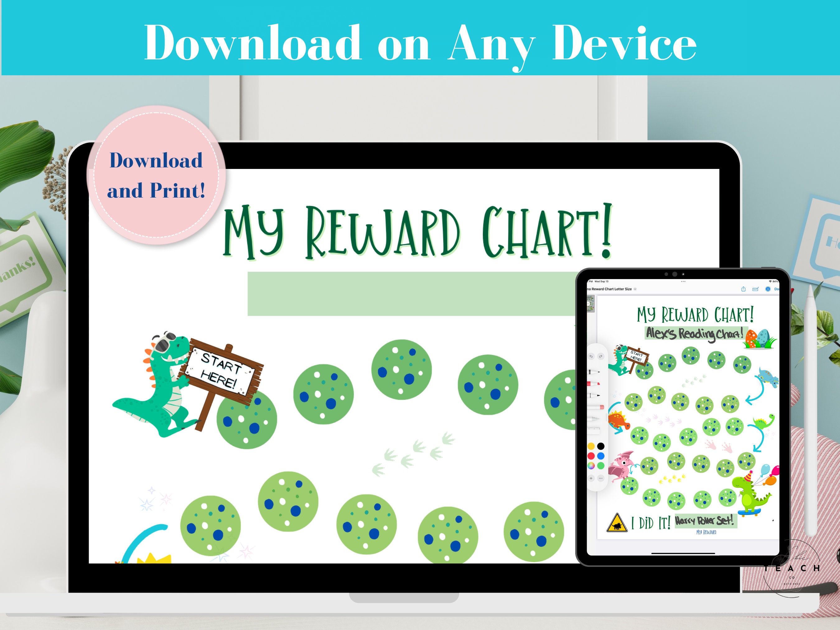 Dinosaur Reward Chart Printable for Kids: Boys or Girls - Etsy