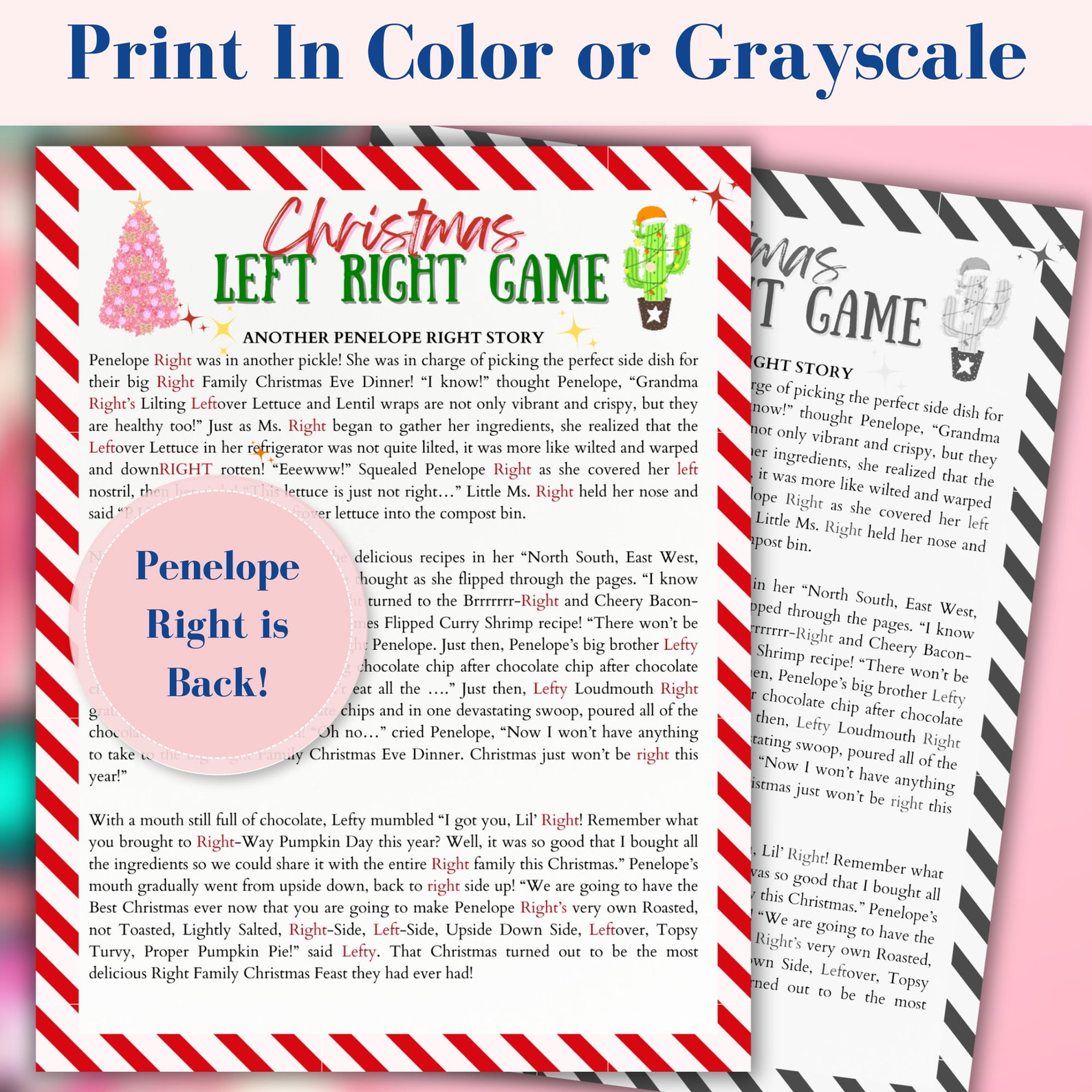 Left Right Game Christmas Activity Kid Pass the Present Group Game ...