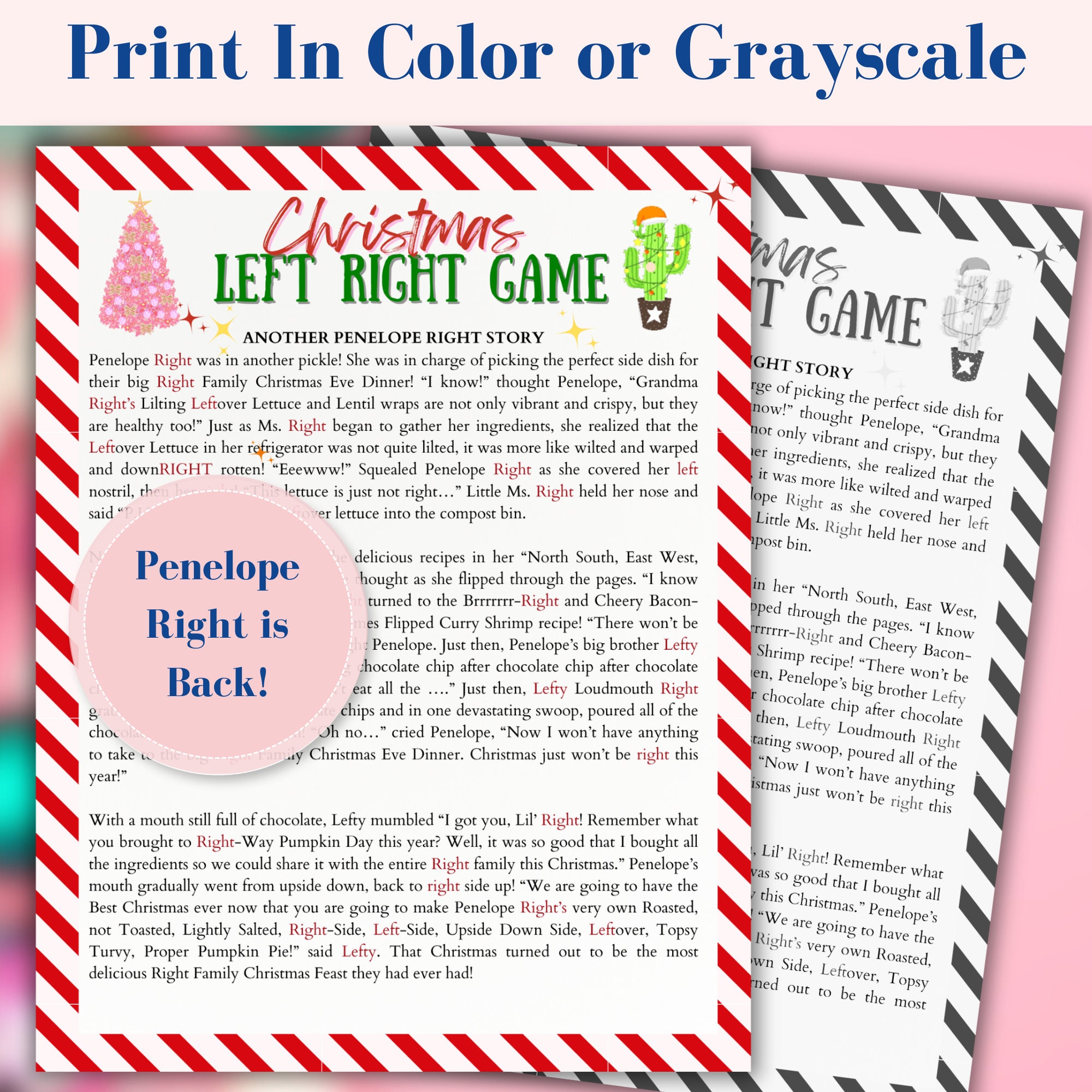 Left Right Game Christmas Activity Kid Pass the Present Group Game ...
