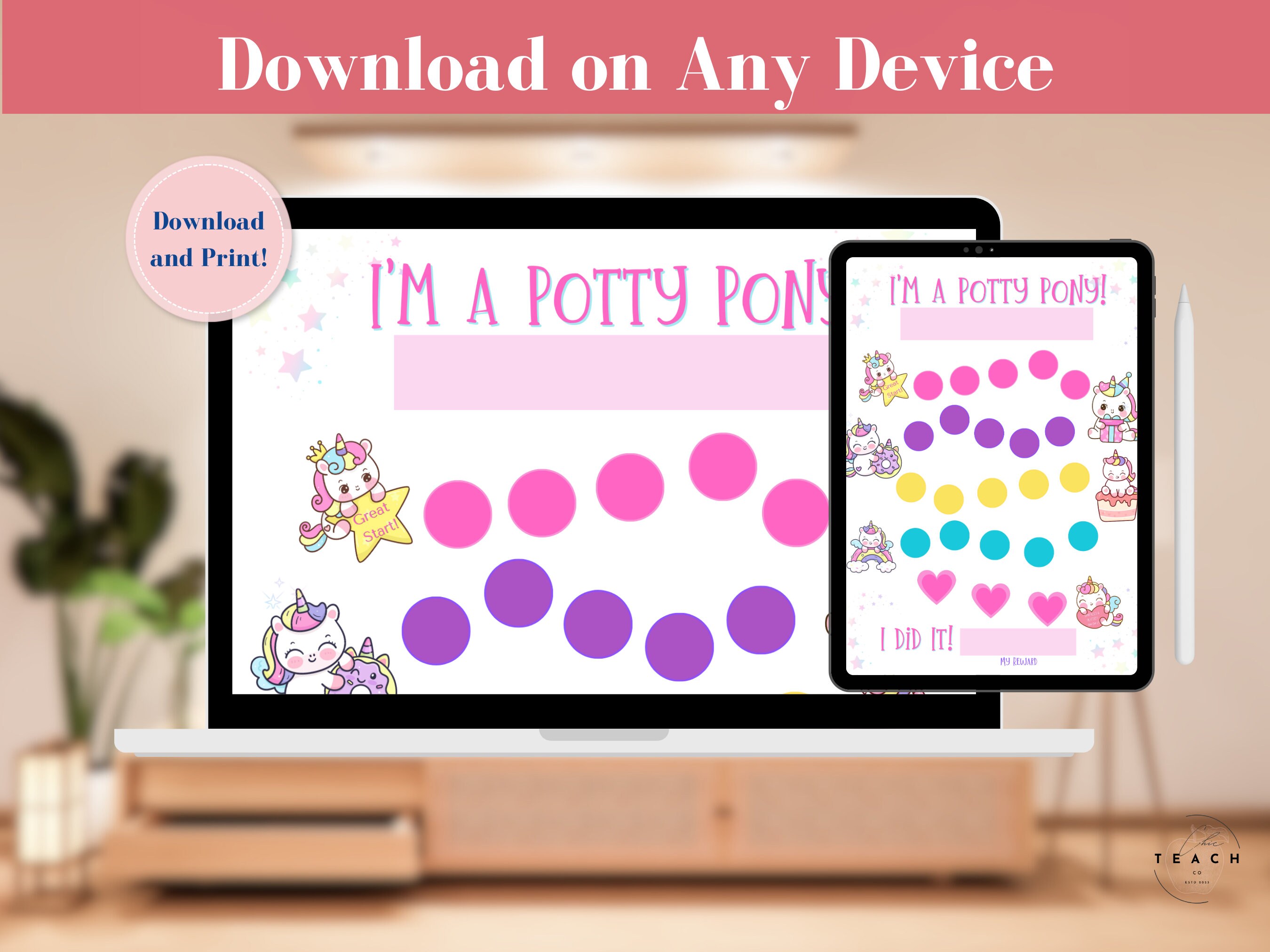 Potty Training Chart Girl Potty Chart Printable Unicorn Potty Chart ...