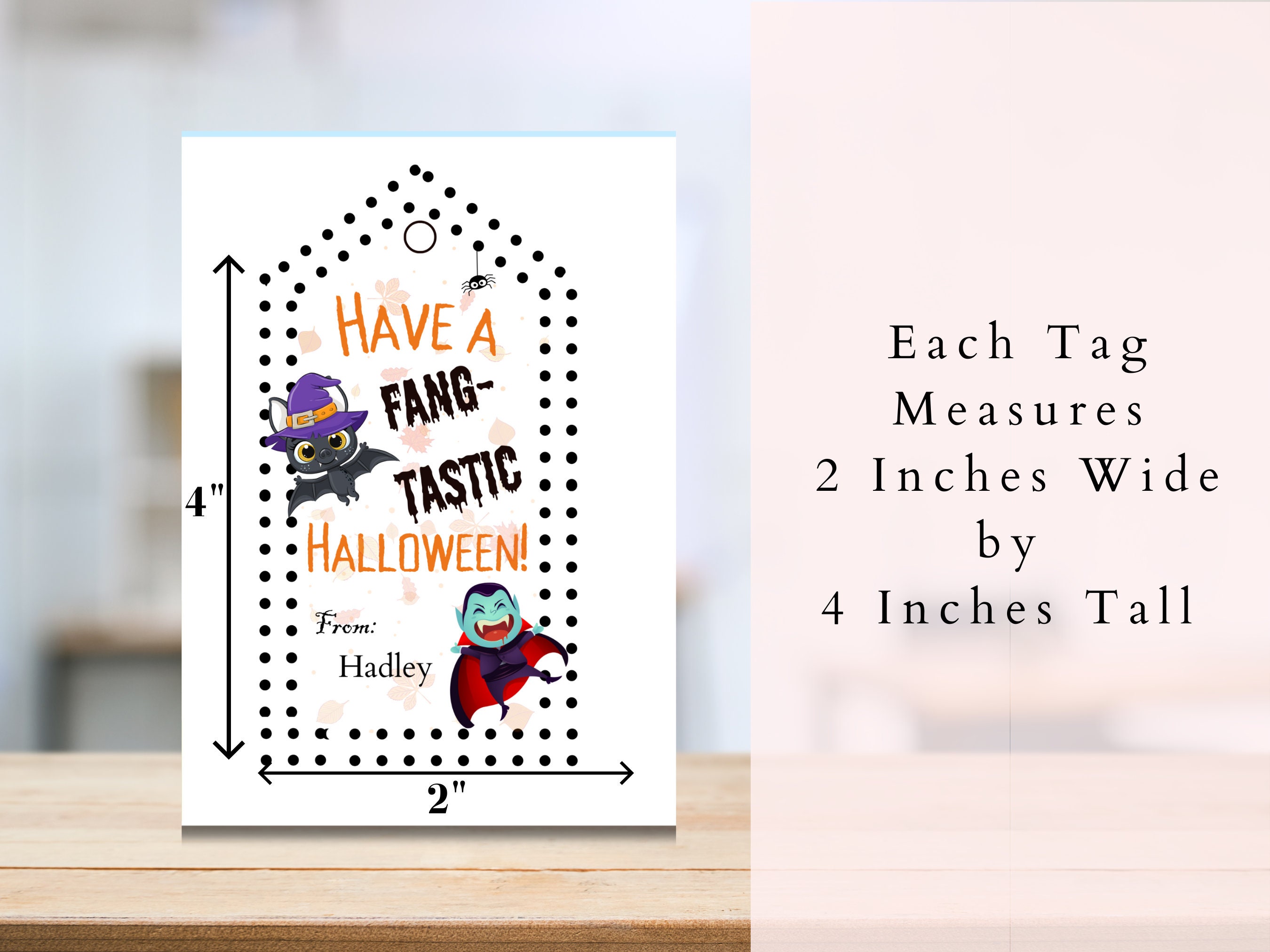 Halloween Gift Tags Printable With Vampire Tags. Editable Favor Tags ...