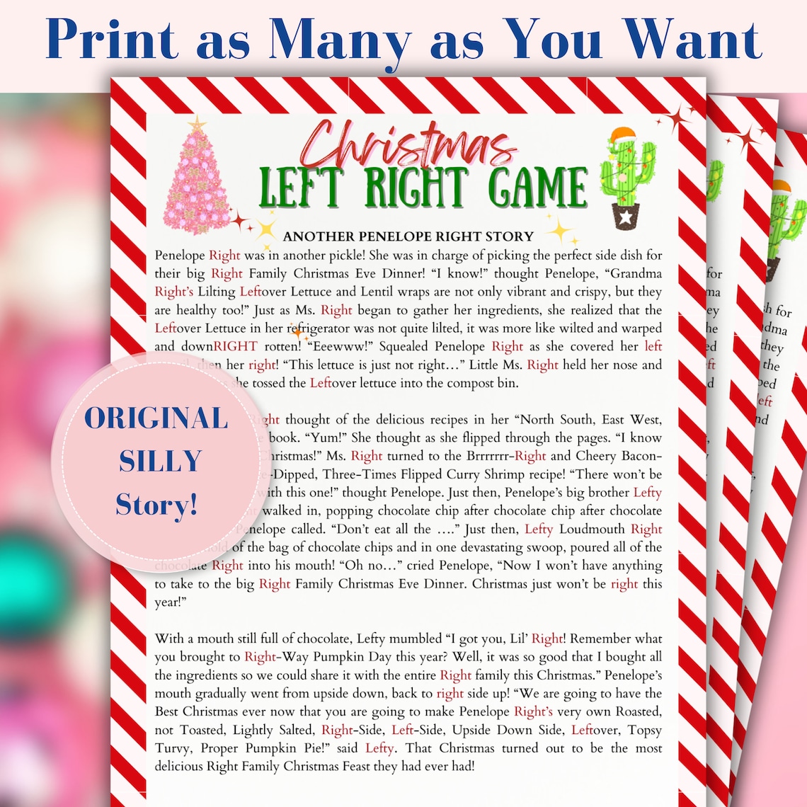 Left Right Game Christmas Activity Kid Pass the Present Group Game ...