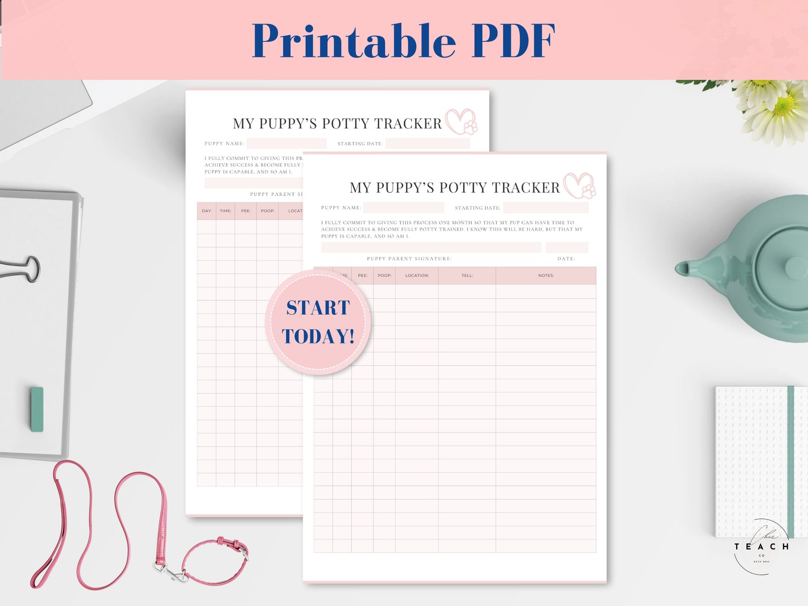 Puppy Potty Training Minimalist Chart and Tracker Printable - Etsy