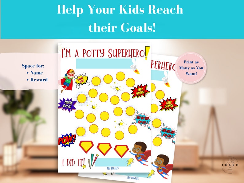 Potty Training Chart Boy Printable Potty Training Chart Superhero Chart ...