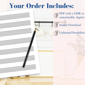 Manuscript Paper for Musicians and Composers Instant Download of Staff ...