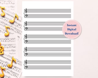 Grand Staff Paper ~ Printable - Etsy