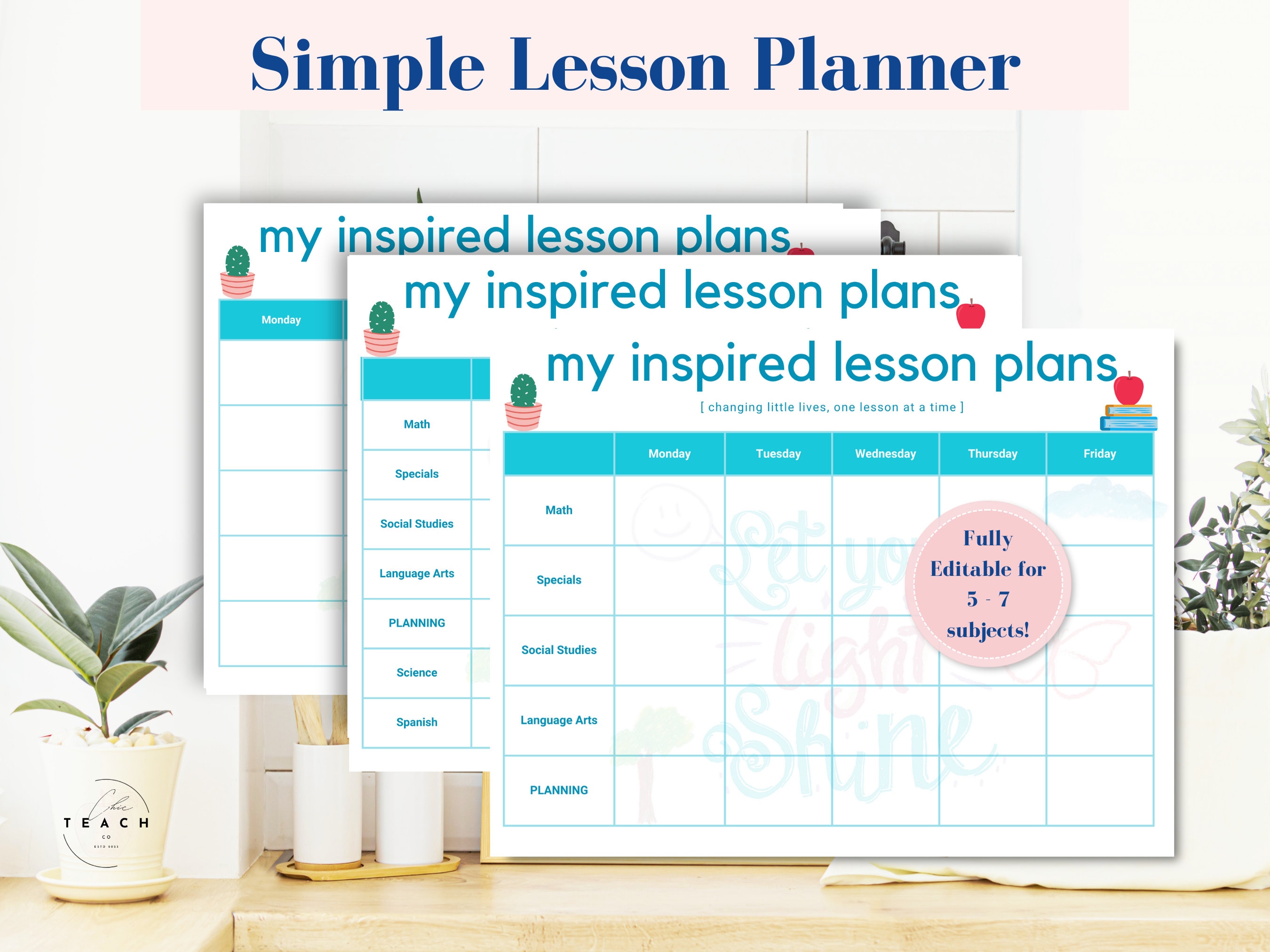 Editable Lesson Plan Template Teacher Elementary School Weekly Teach ...
