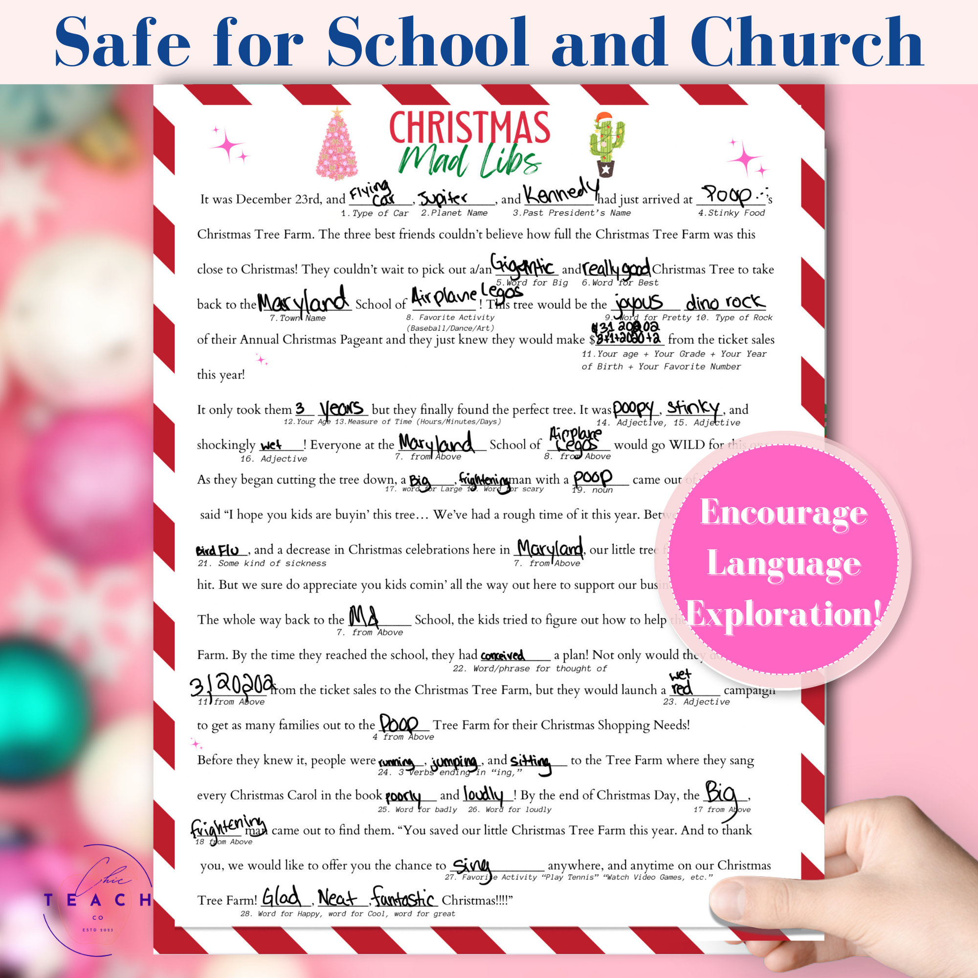 Christmas Mad Lib Kid Christmas Activity Holiday Mad Lib Xmas Game ...