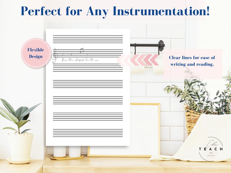Manuscript Paper for Musicians and Composers! Instant Download of Staff ...