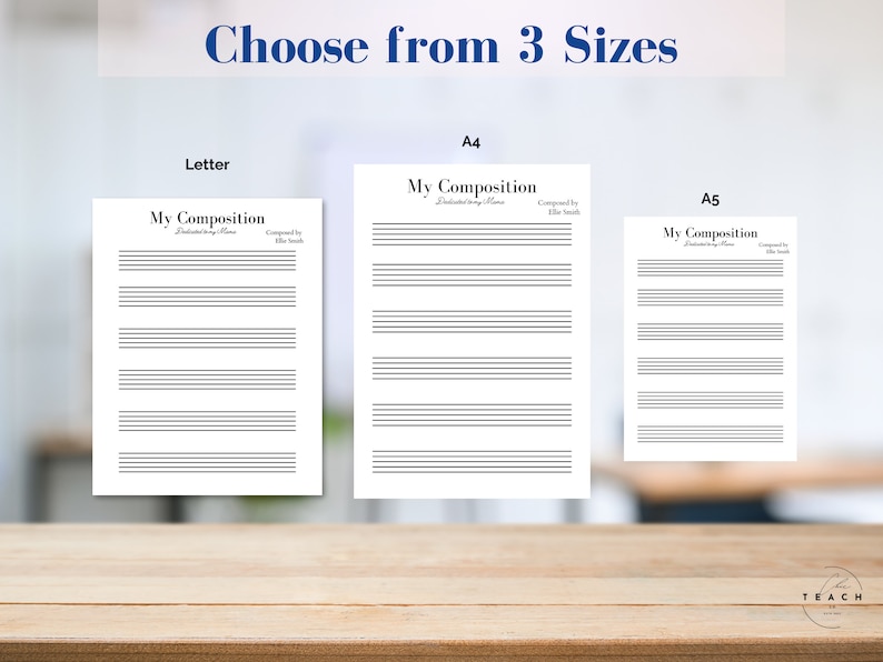 Staff Paper Editable Digital Blank Sheet Music Composer - Etsy