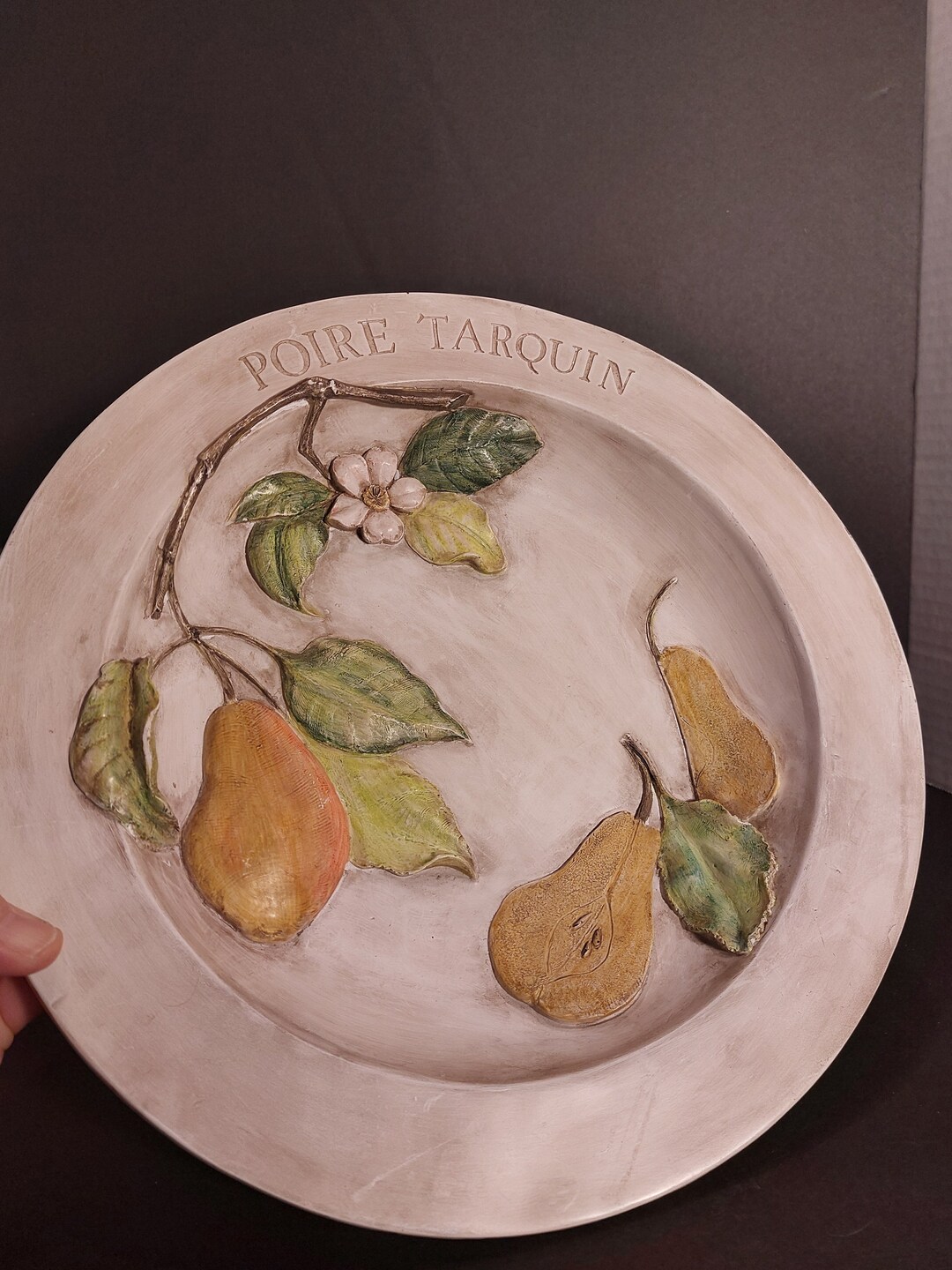 Vintage Hen and Feathers Hand Cast Wall Plaque, Pears "poire Tarquin ...