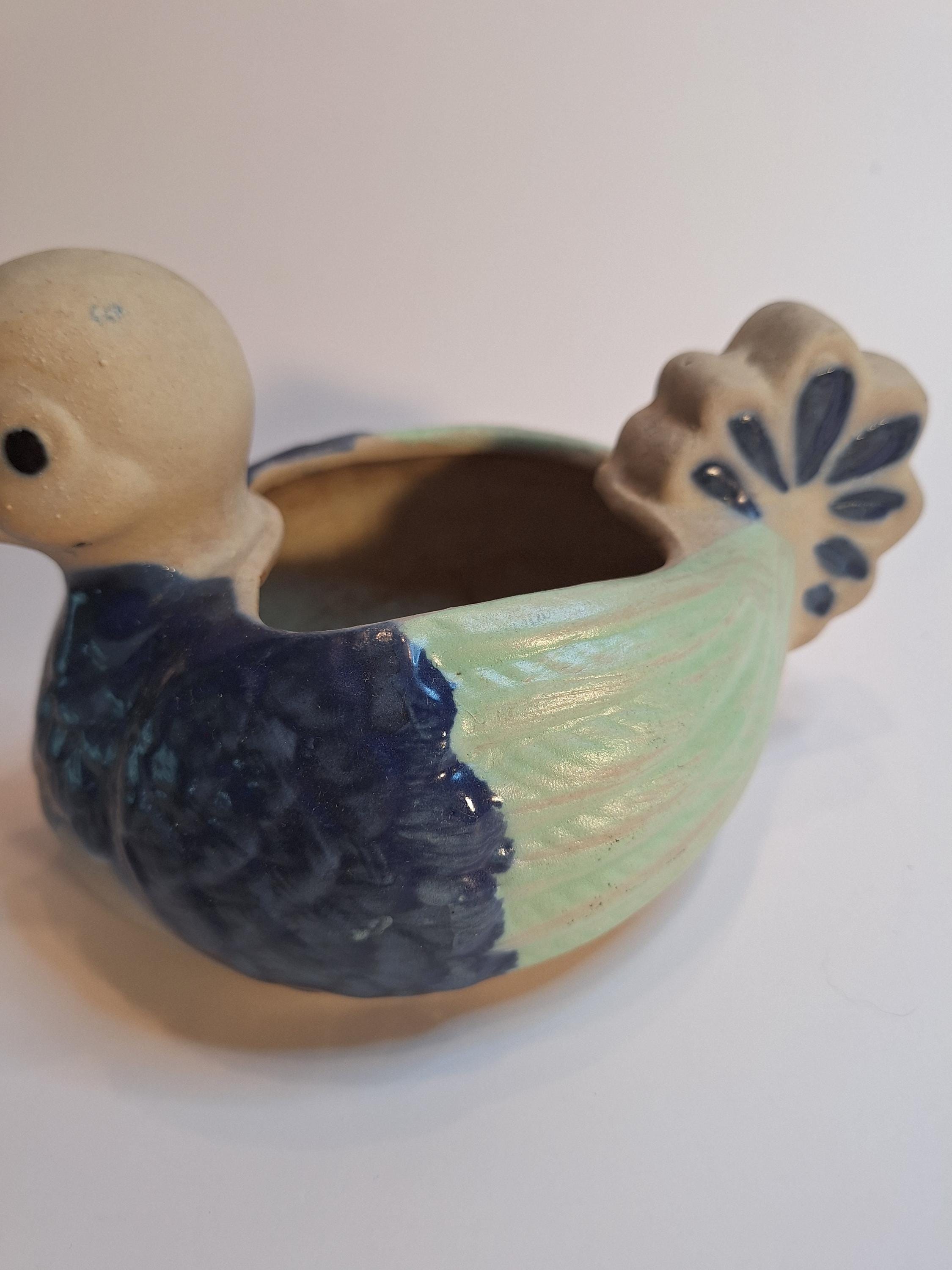 Adorable, Vintage, Clay Pottery Duck Planter - Etsy