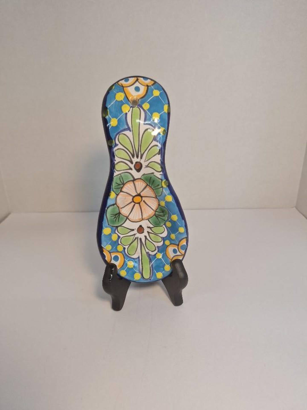 Mexican Talavera Ceramic 8" Spoon Rest. Colorful, Excellent Condition ...