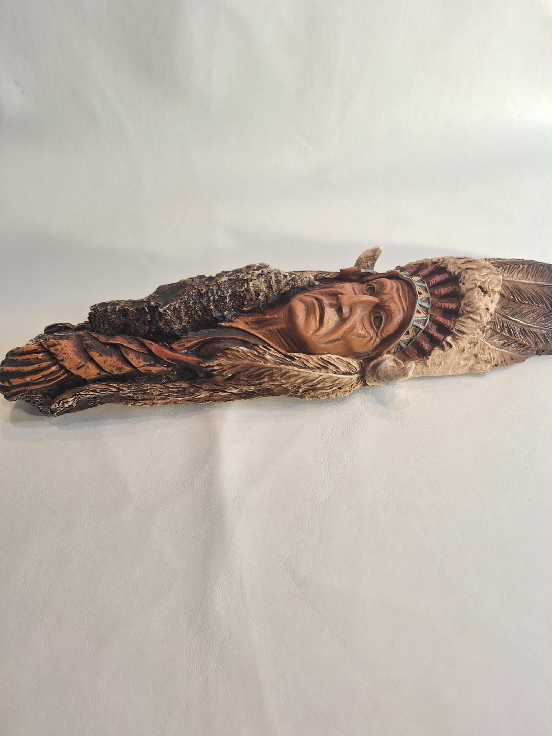Native American Indian Chief Wall Hanging. Heavy Resin. Detailed, Very ...