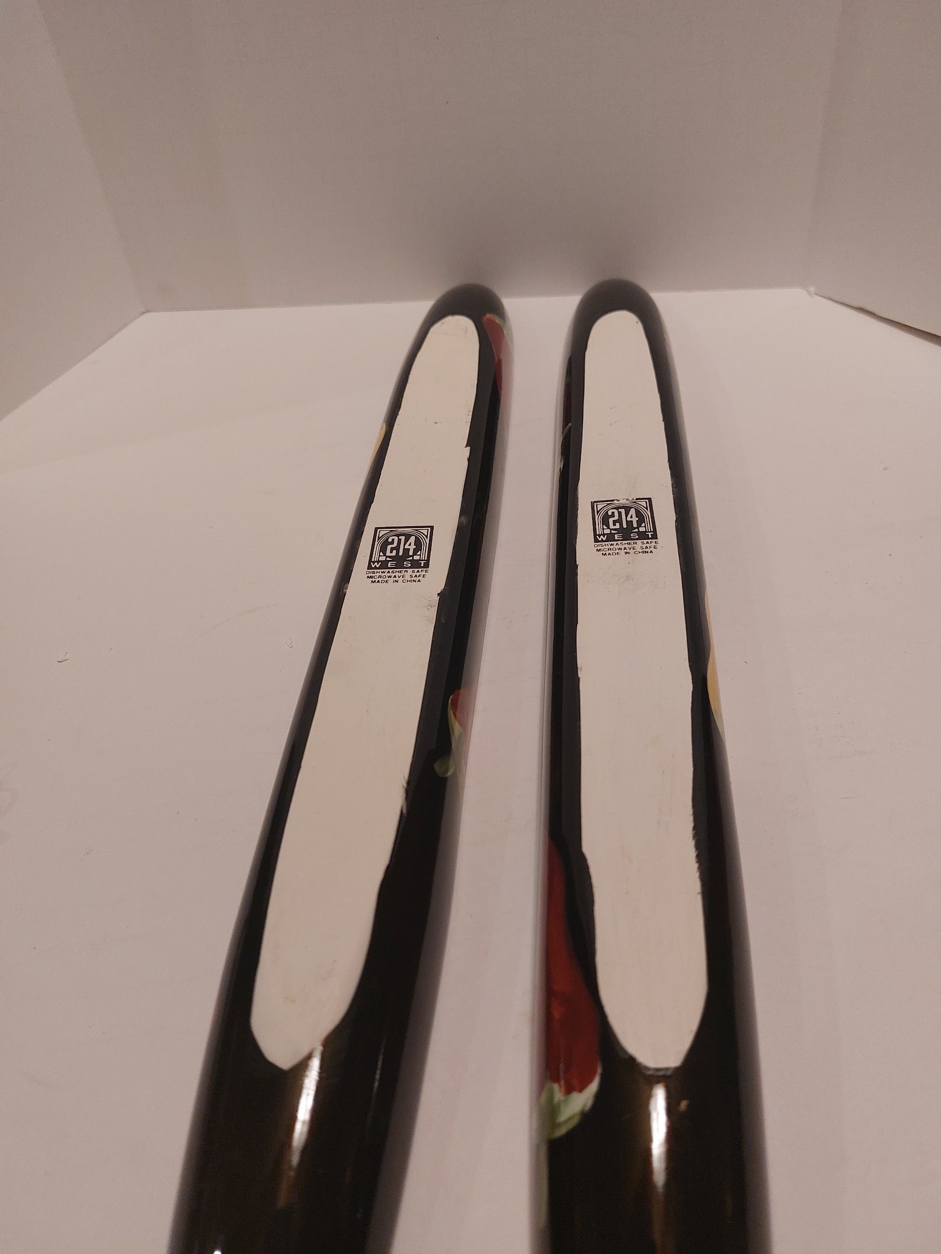 214 West, Long Narrow Black Dish With Chili Pepper Design - Etsy