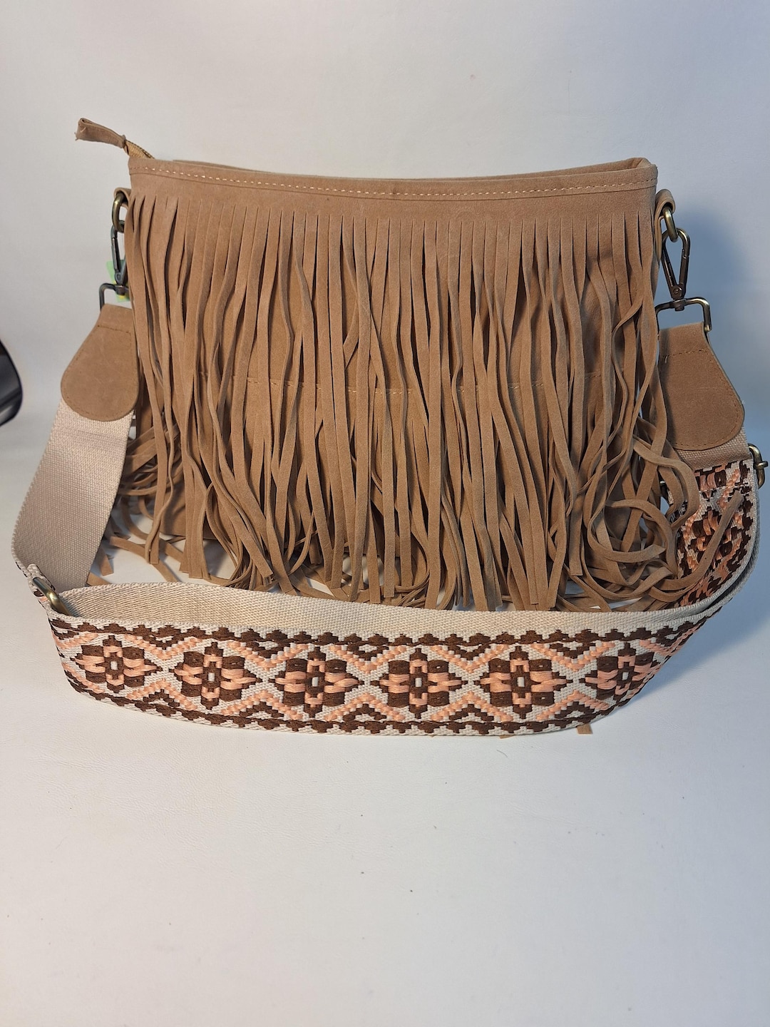 Jen and Co, Sadie Fringe Crossbody Purse, Guitar Strap, Faux Leather ...