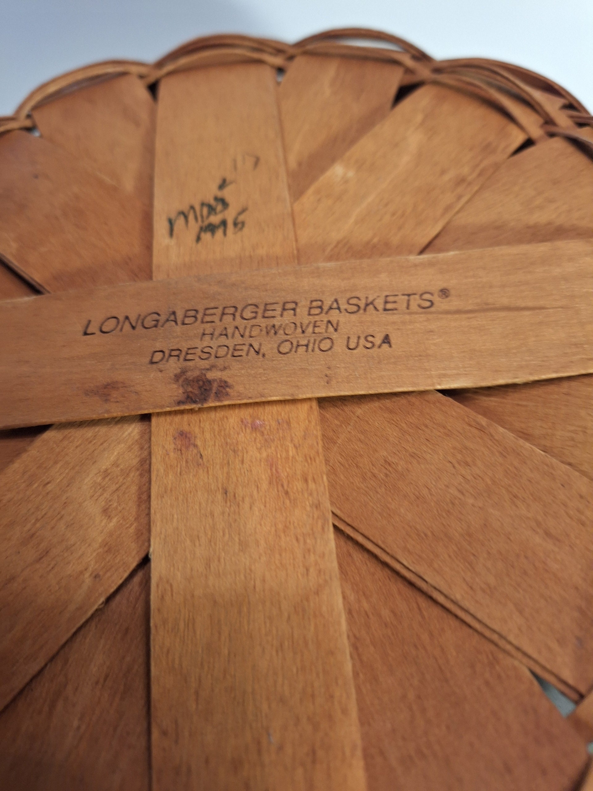 Longaberger Darning Basket With Plastic Inset and Leather Handles - Etsy