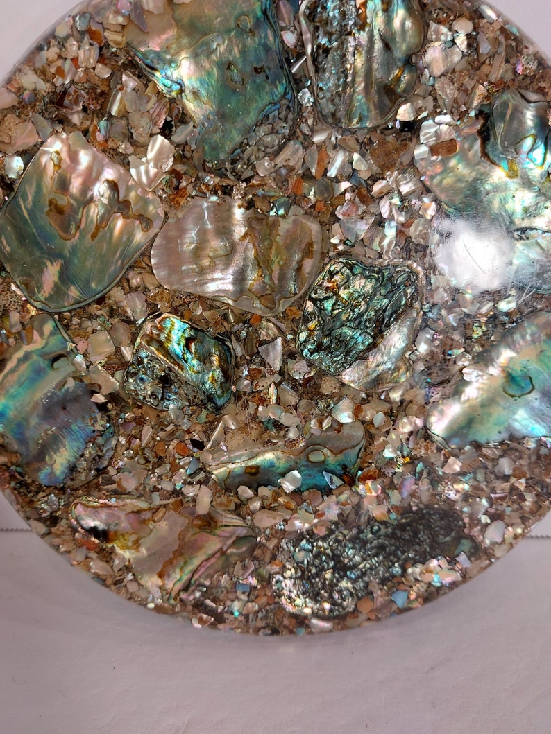Lucite, Abalone Seashell Trivet - Etsy