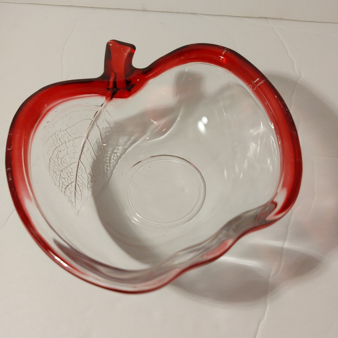 Apple Shaped Bowl, Hand Blown Glass - Etsy