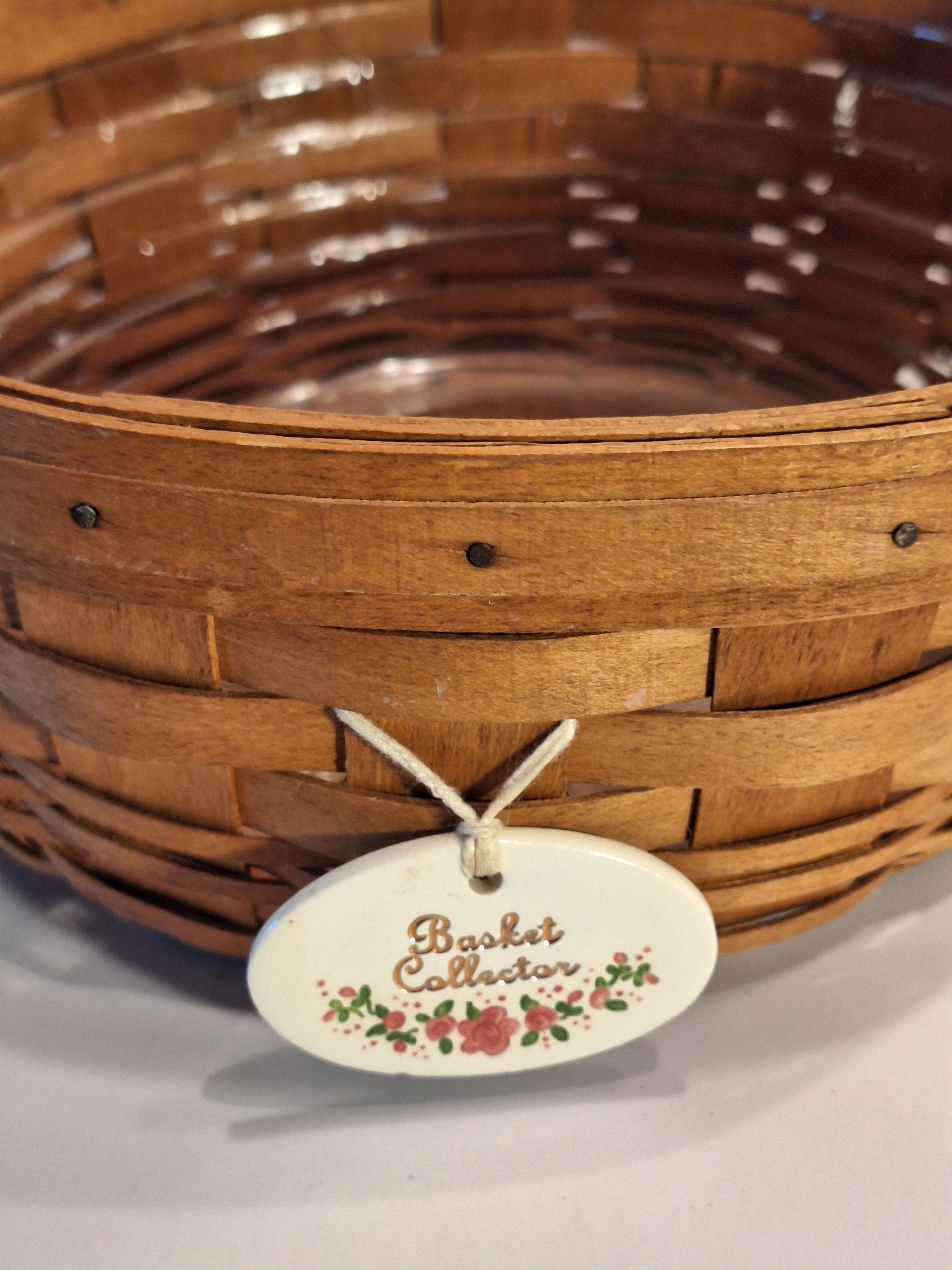 Longaberger Darning Basket With Plastic Inset and Leather Handles - Etsy