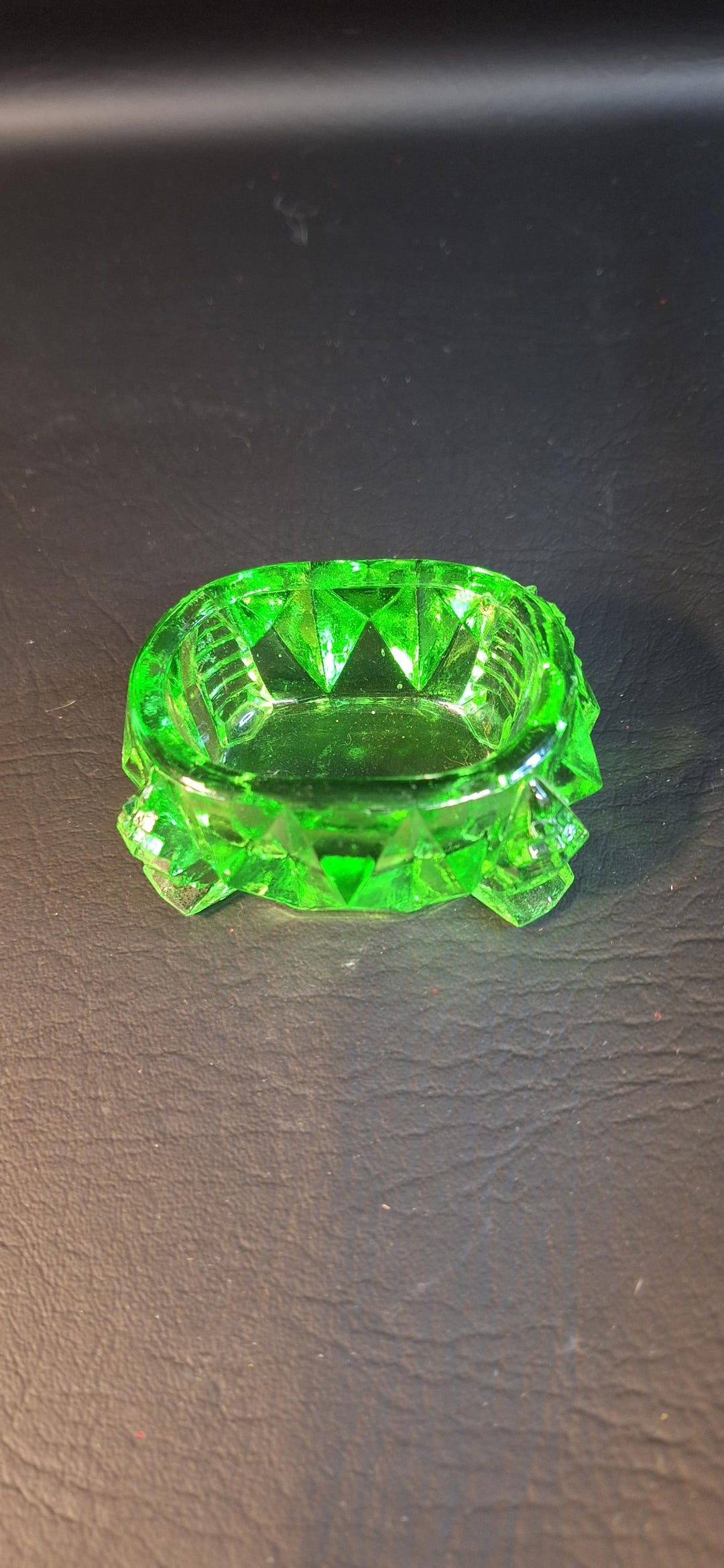Vintage Green Depression Glass, Footed Salt Cellar. Excellent Condition ...