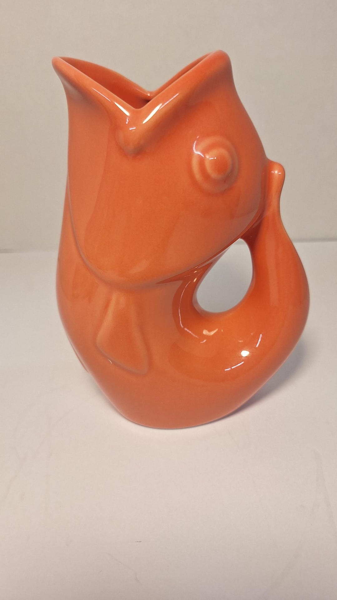 Gurgle Pot Fish Vase/ Pitcher. Coral Color. Excellent Condition, 2006 ...
