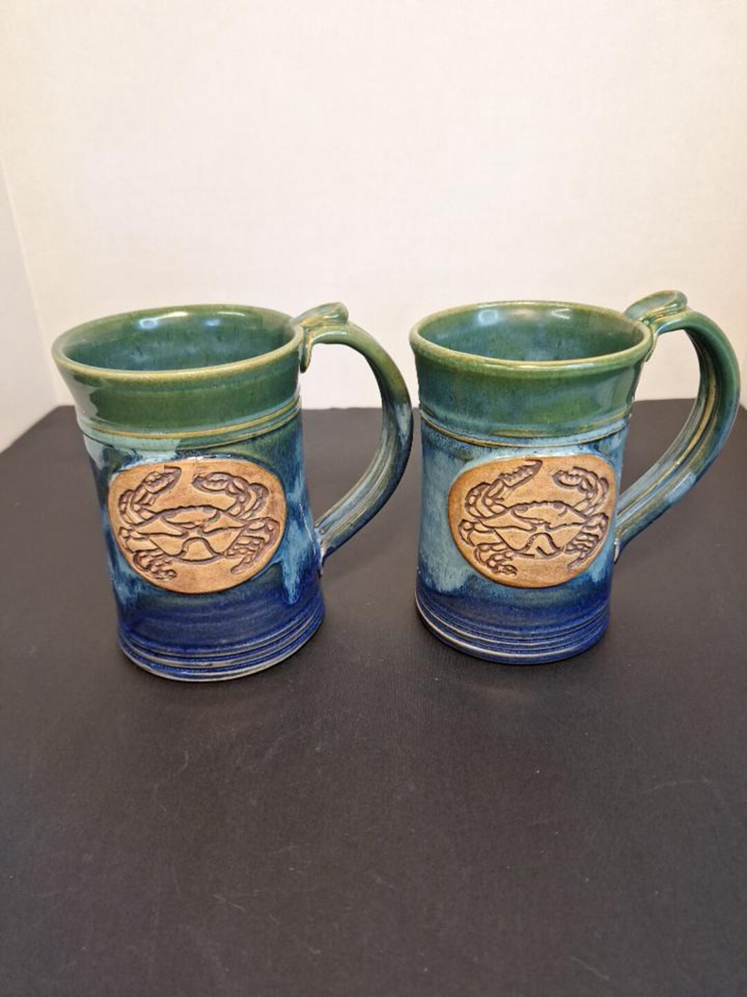 Set of 2 Maryland Blue Crab Mugs, Made by Annapolis Pottery. 5.5x4.5 ...