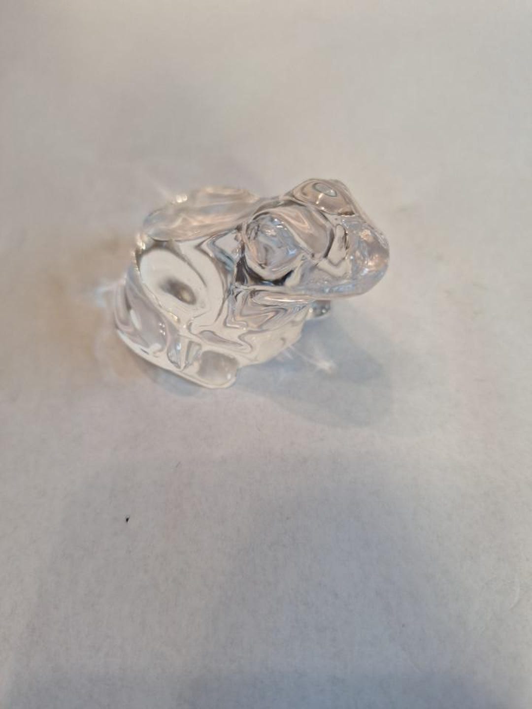Crystal Frog Paperweight. Marked France on the Bottom. Small Chip on ...