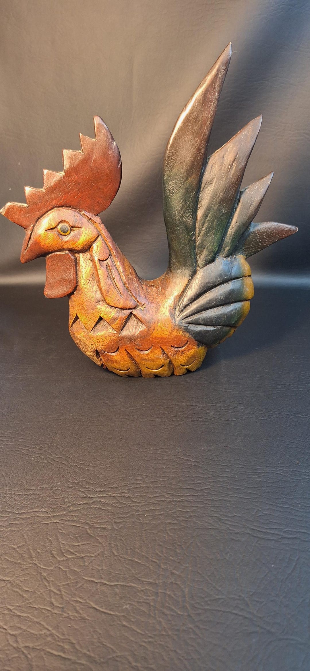Wooden Carved Vintage Rooster. Detailed. - Etsy