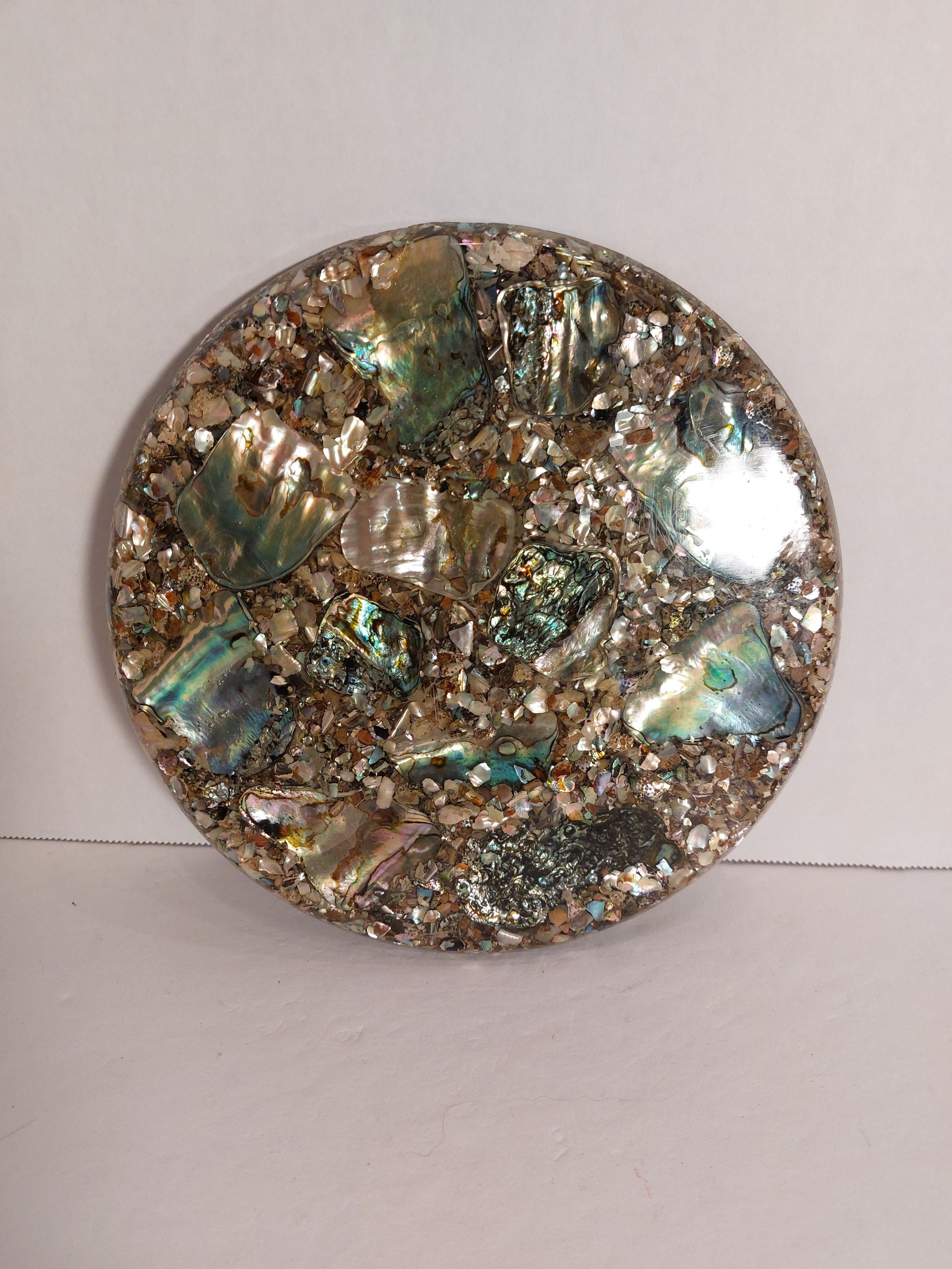 Lucite, Abalone Seashell Trivet - Etsy