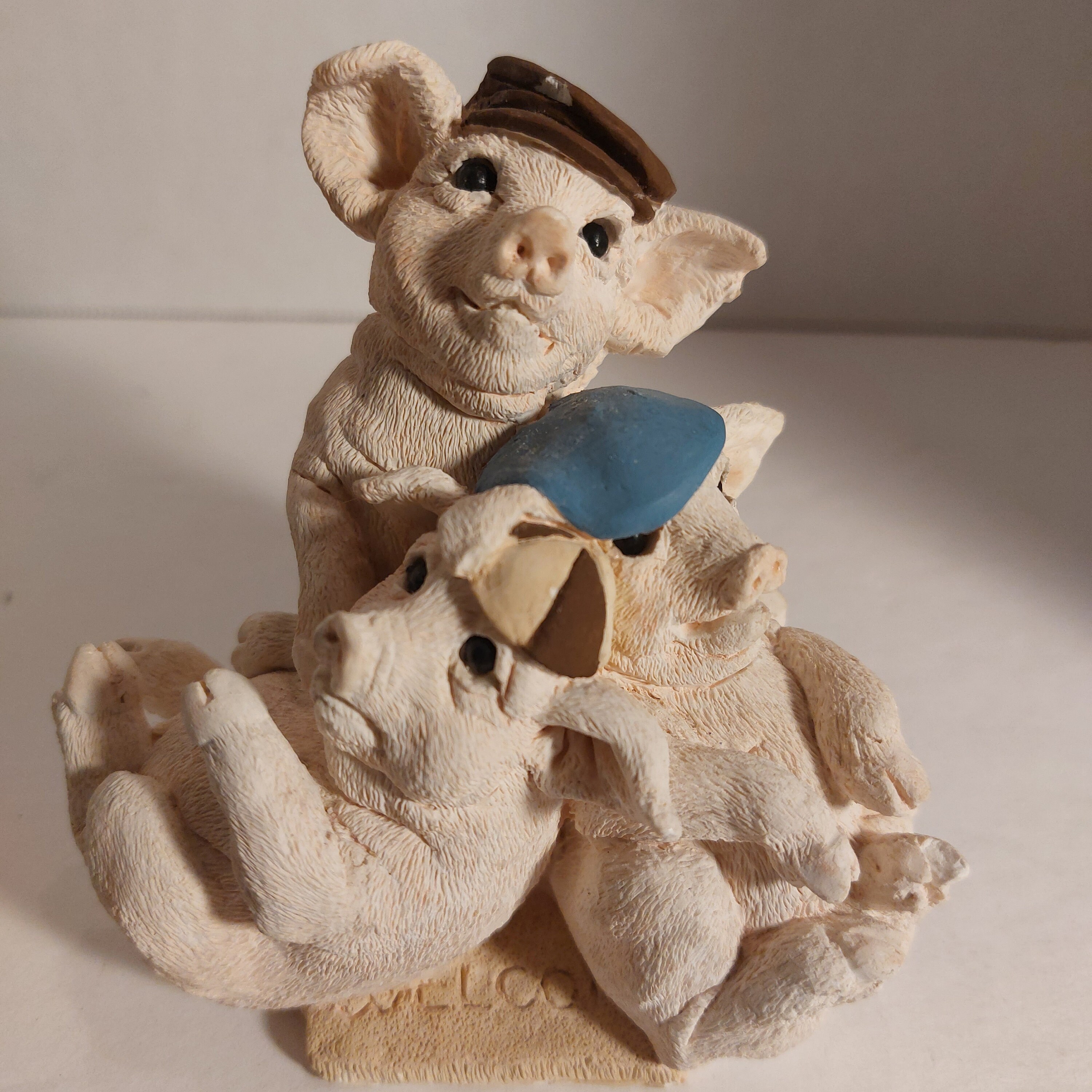 Three Little Pigs Figurine by Stone Critters - Etsy