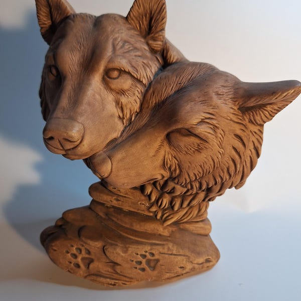 Ceramic Wolf Head - Etsy