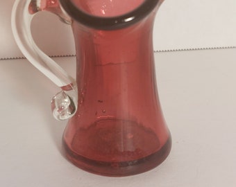 Cranberry Thumbprint Glass Pitcher - Etsy