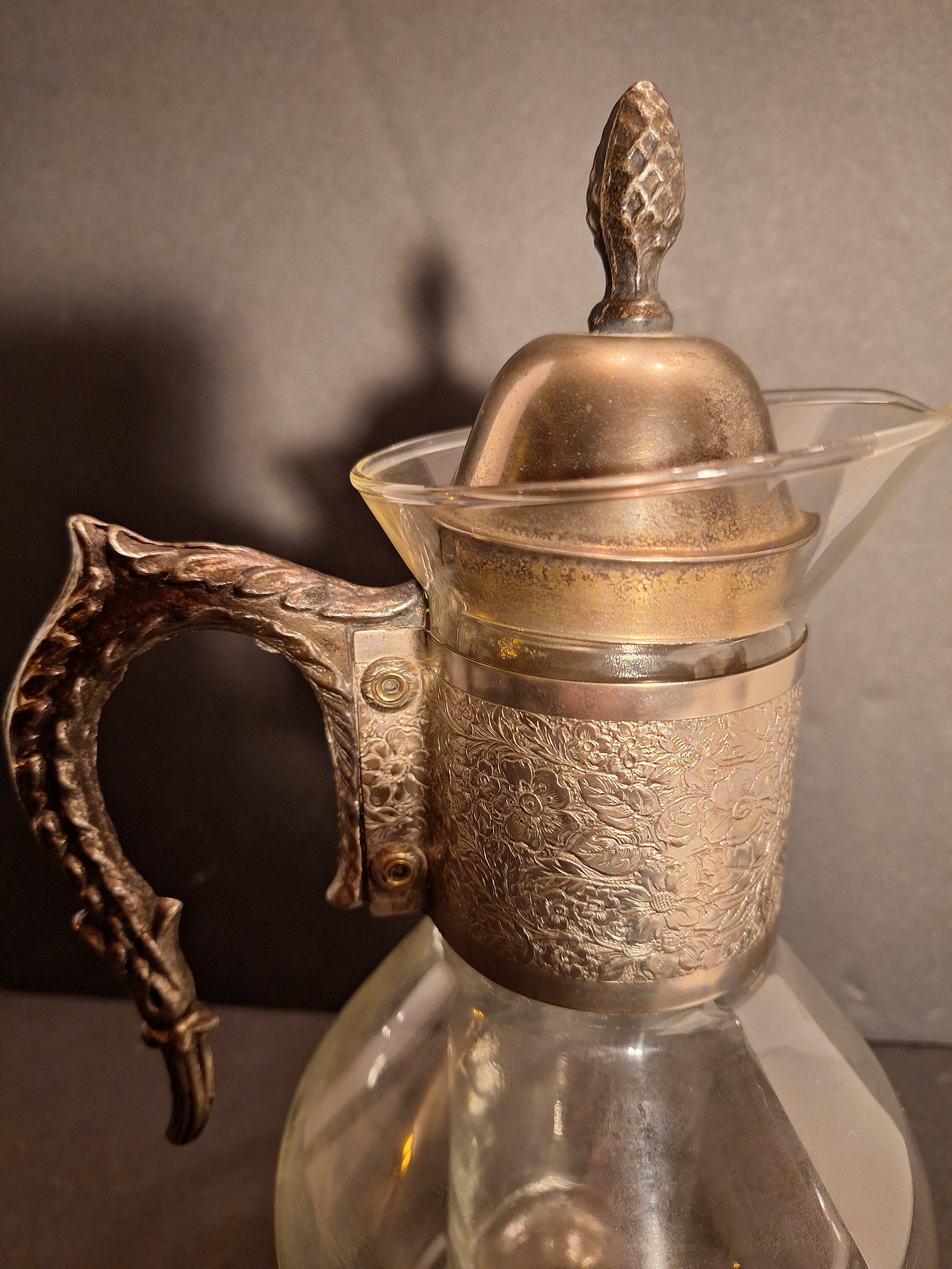 Vintage Silver Plate & Corning Glass Water Pitcher With Insert - Etsy
