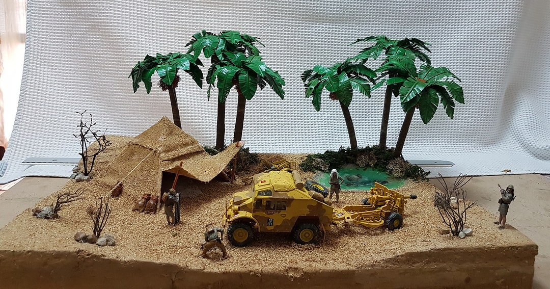 British Military Setting in the Desert of World War 2 With Vehicles and ...