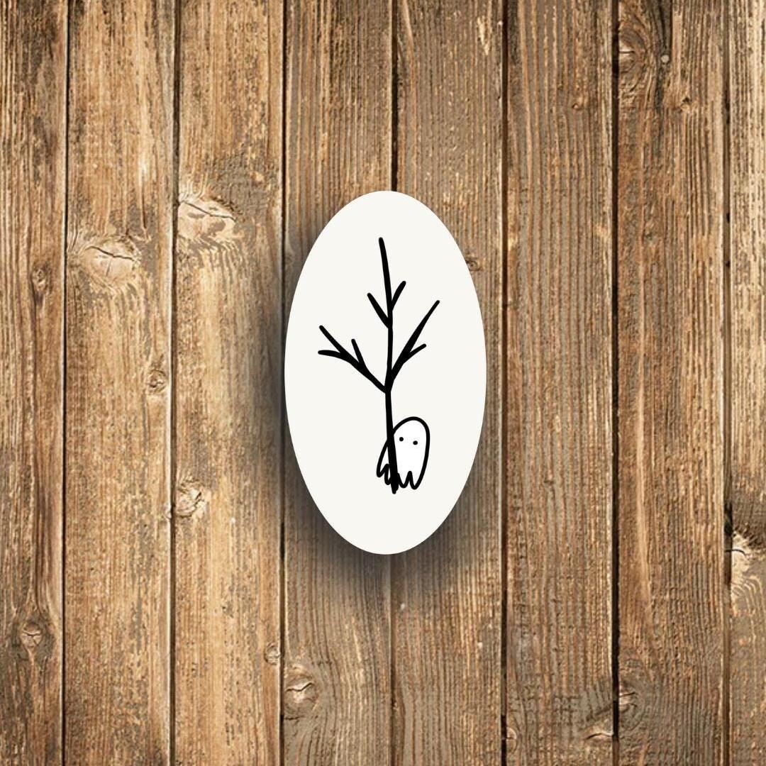 Vinyl Ghost Hiding Behind a Tree Sticker - Etsy