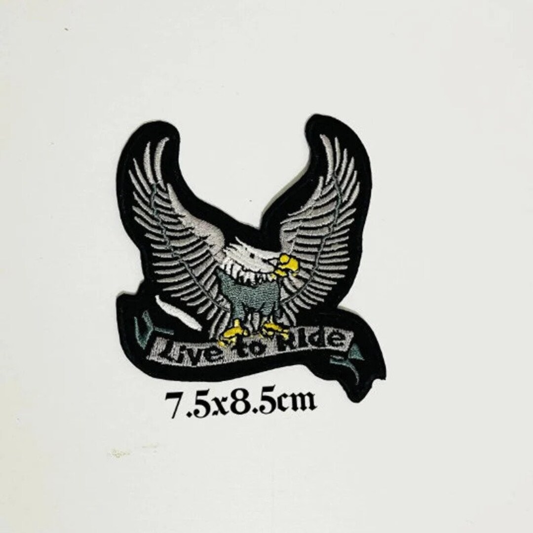 Live to Ride Eagle Flying Biker Embroidered Patch Badge Sew / Iron on ...