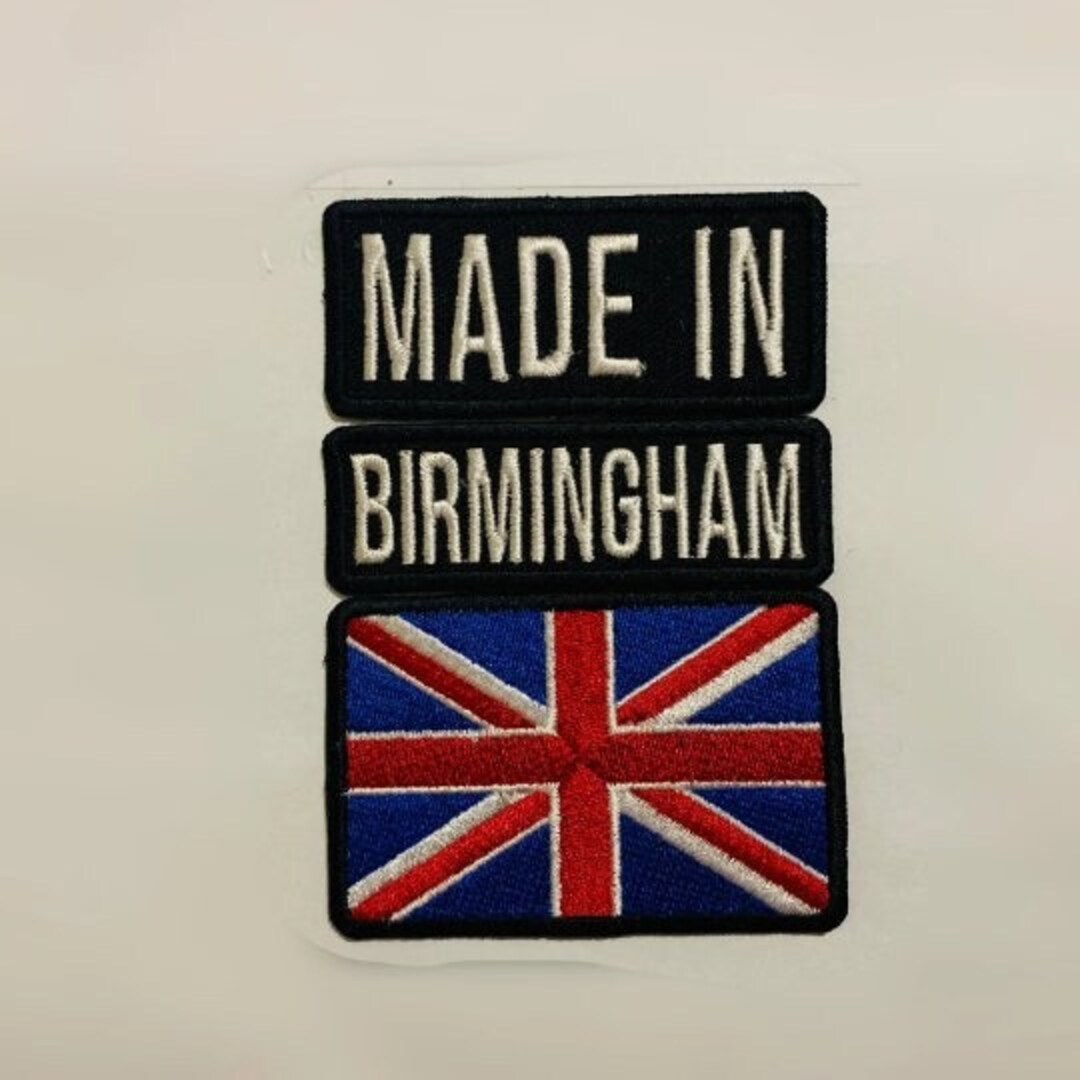 Made in Birmingham Union Jack Flag Embroidered Iron on Sew on Patch ...