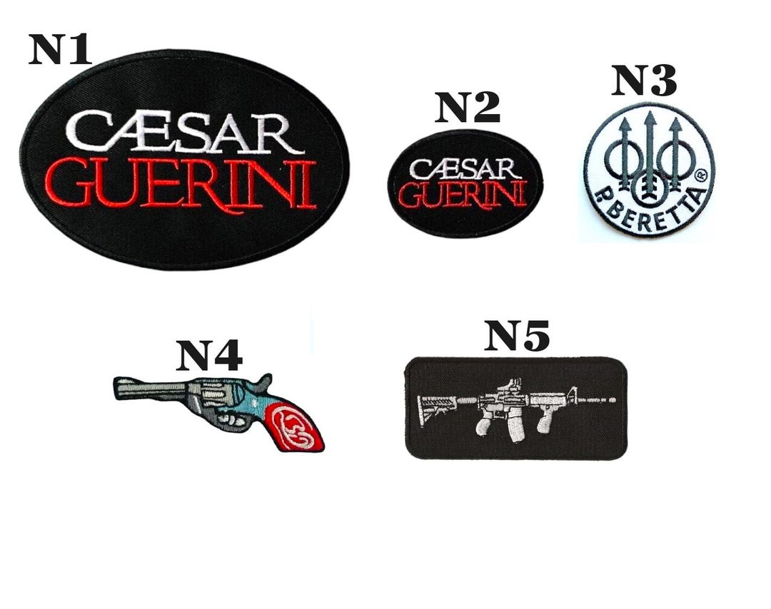 Cesar Guerrini M16 Beretta Revolver Shotgun Pistol Gun Embroidered Iron ...